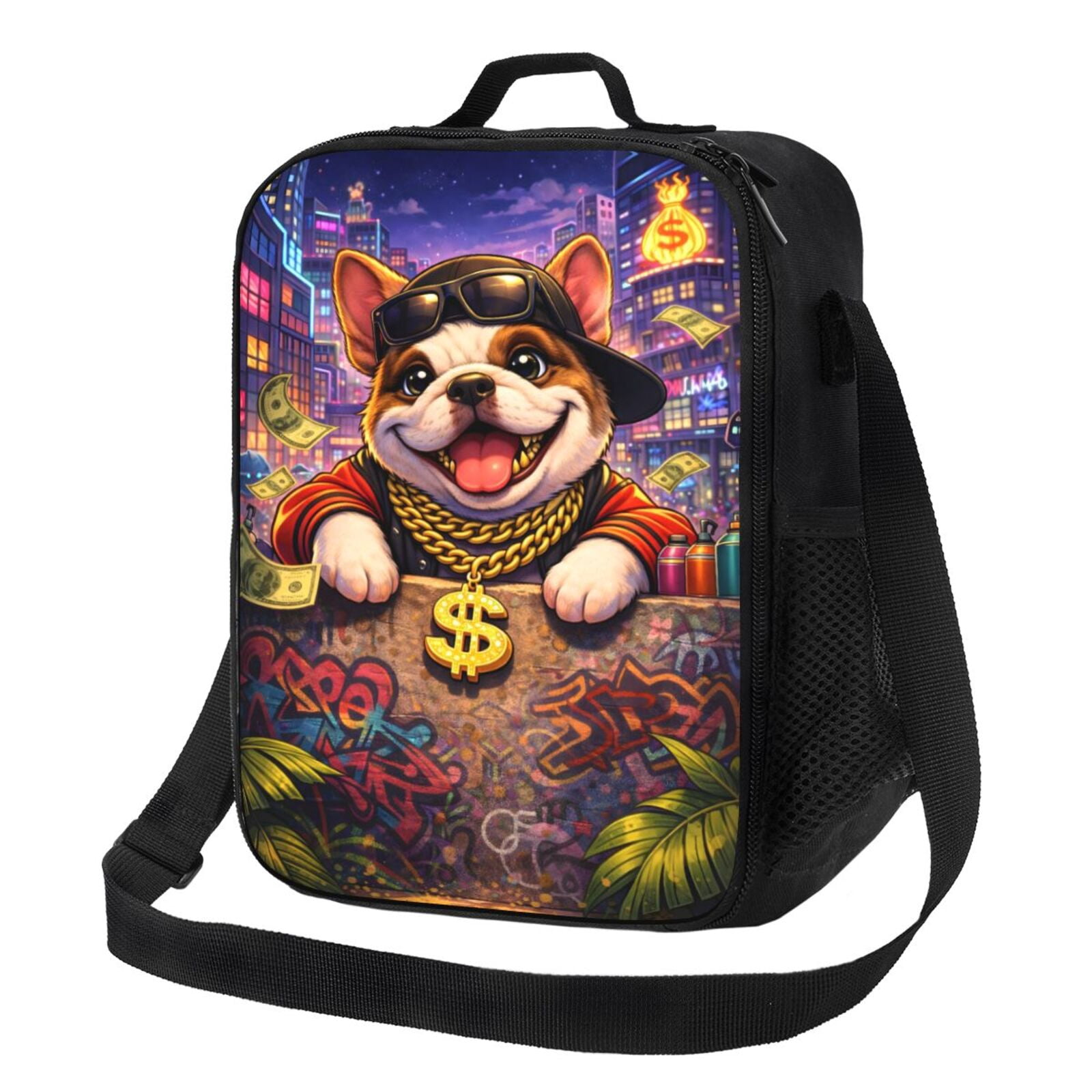 Animal Dog Lunch Bag Insulated Thermal Lunch Box with Shoulder Strap ...