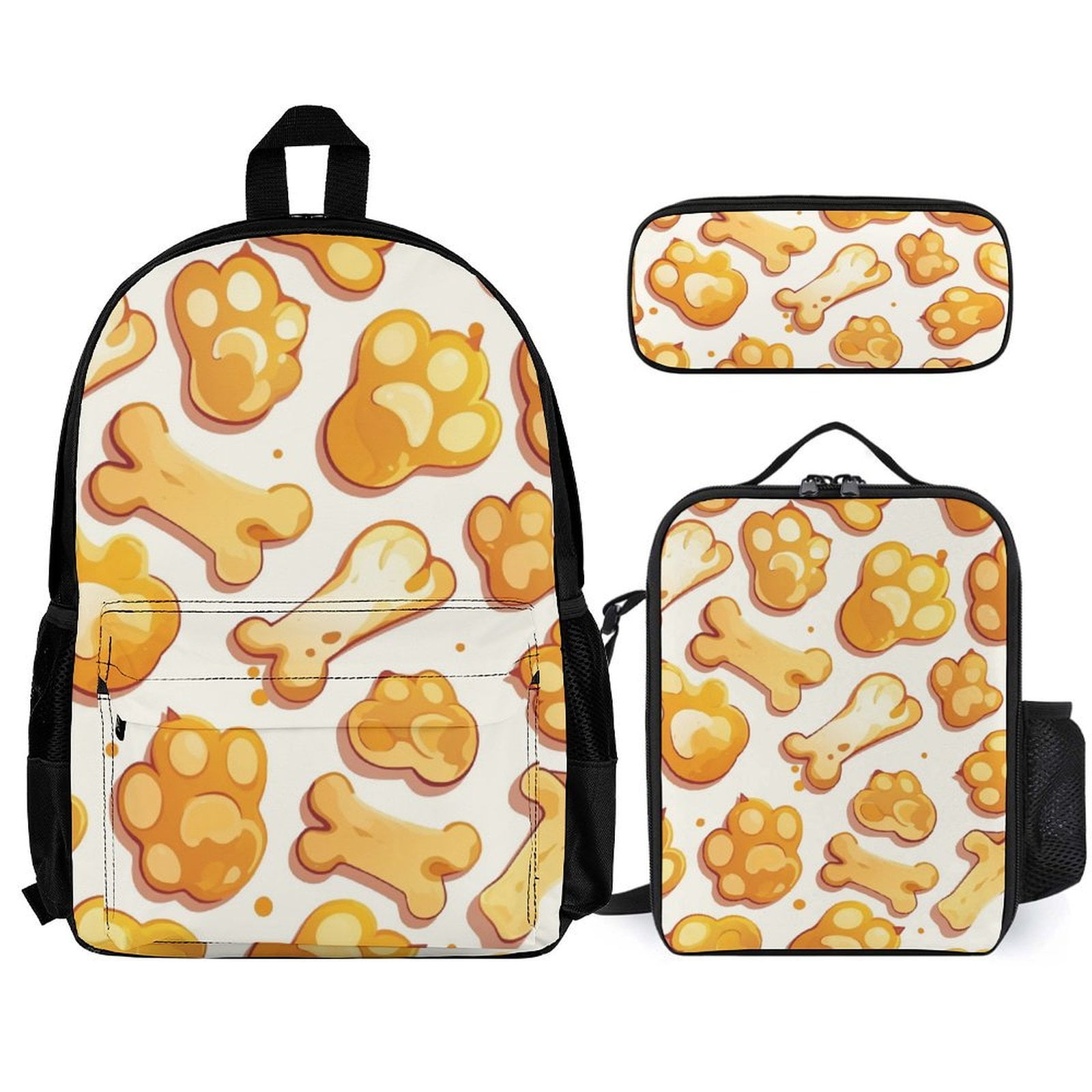 Animal Dog Paw Backpack 3pcs/set Backpack For Camping With Lunch Bags ...