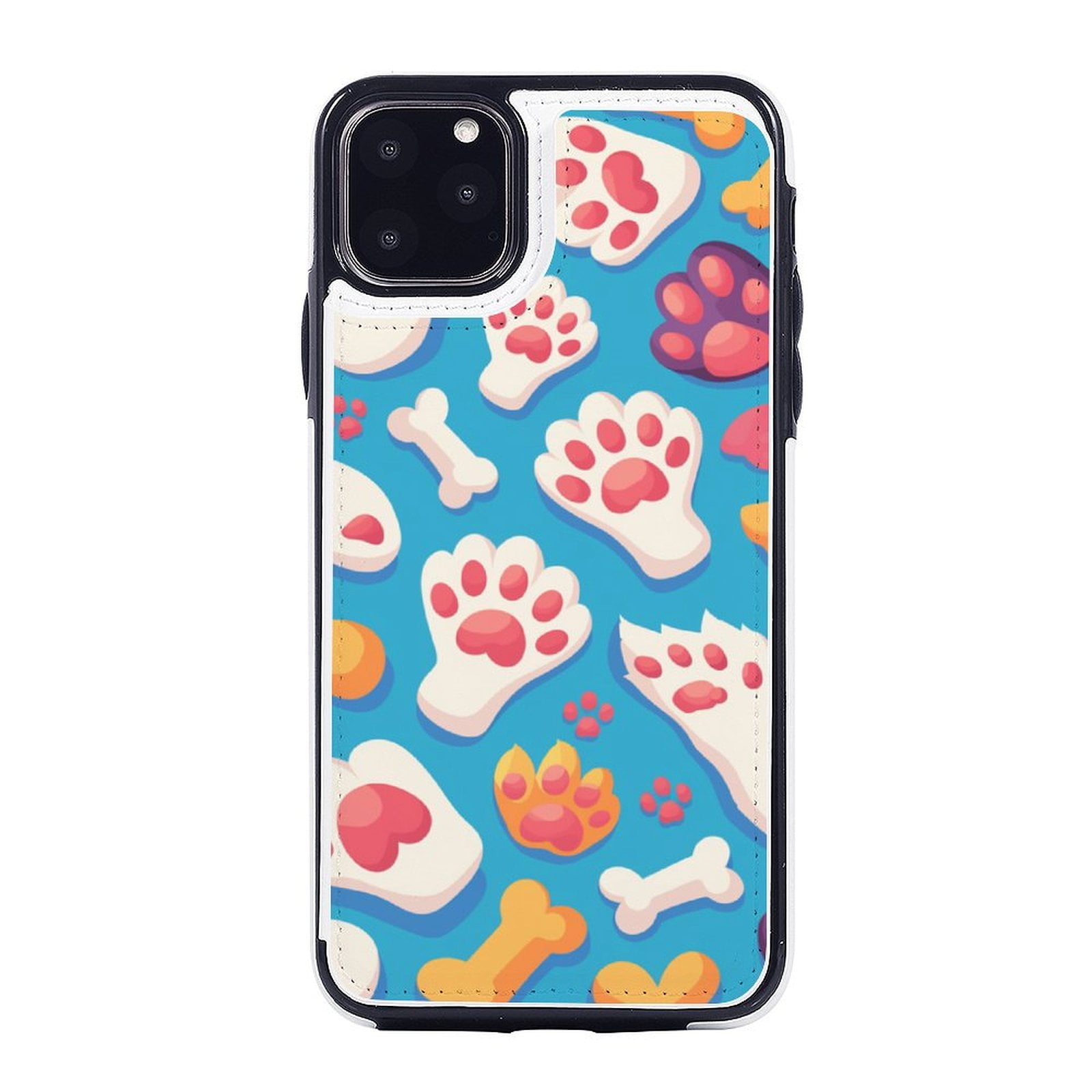 Animal Dog Paw Leather Wallet Case for iPhone 16 15 14 13 12 11 Pro Max ...