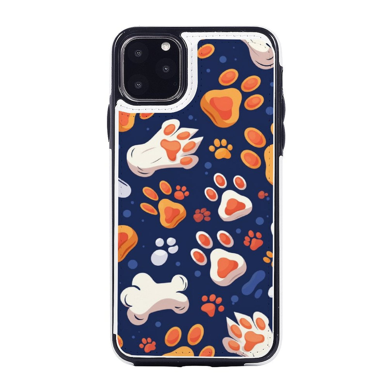 Animal Dog Paw Leather Wallet Case for iPhone 16 15 14 13 12 11 Pro Max ...