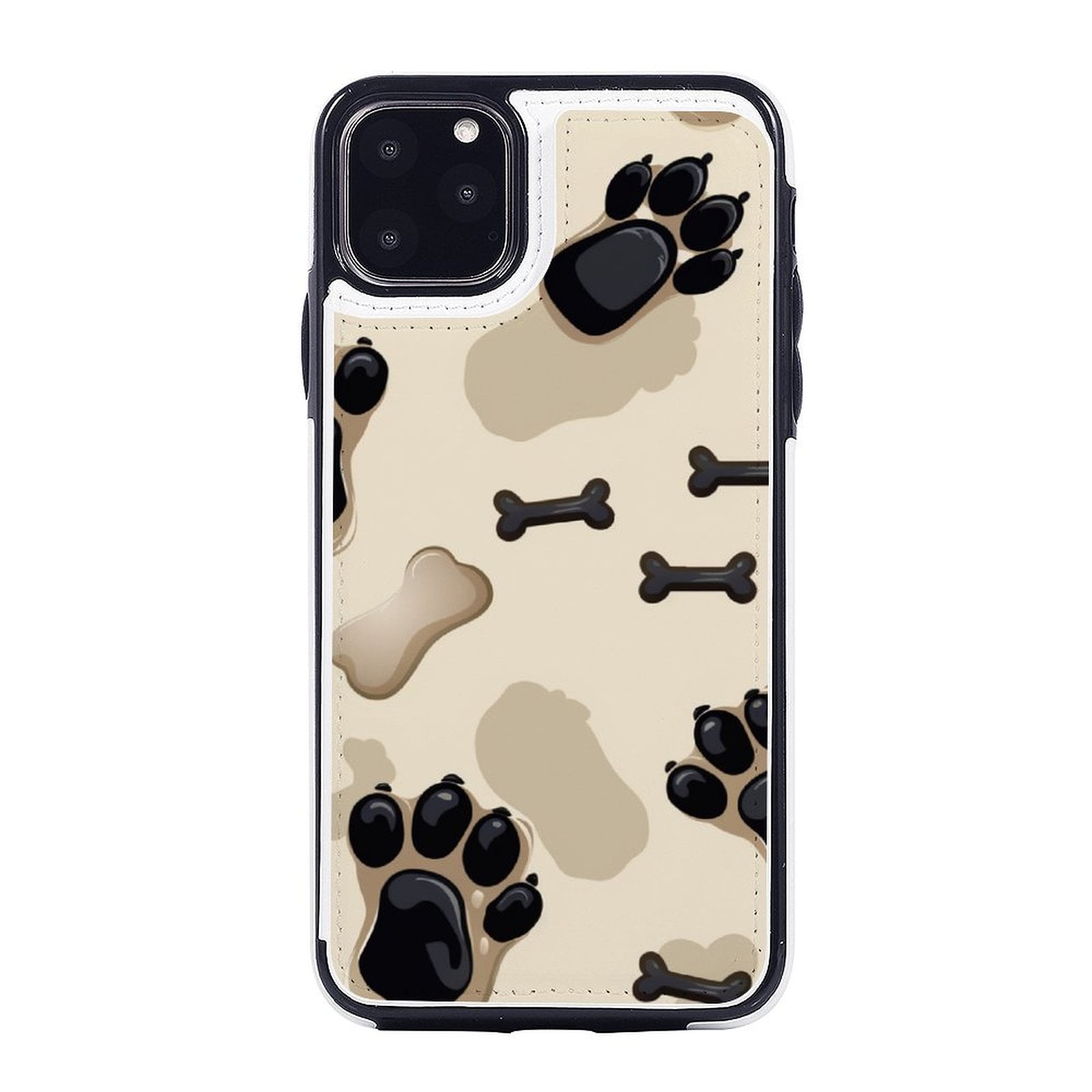 Animal Dog Paw Leather Wallet Case for iPhone 16 15 14 13 12 11 Pro Max ...