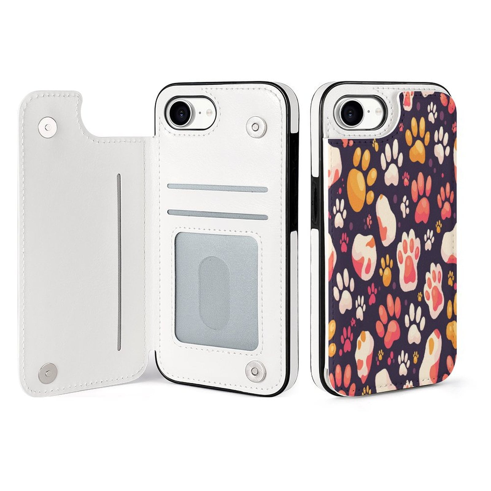 Animal Dog Paw Leather Wallet Case for iPhone 16 Pro Max 16E 16SE4 16PRO Wallet Case Card Holder ...