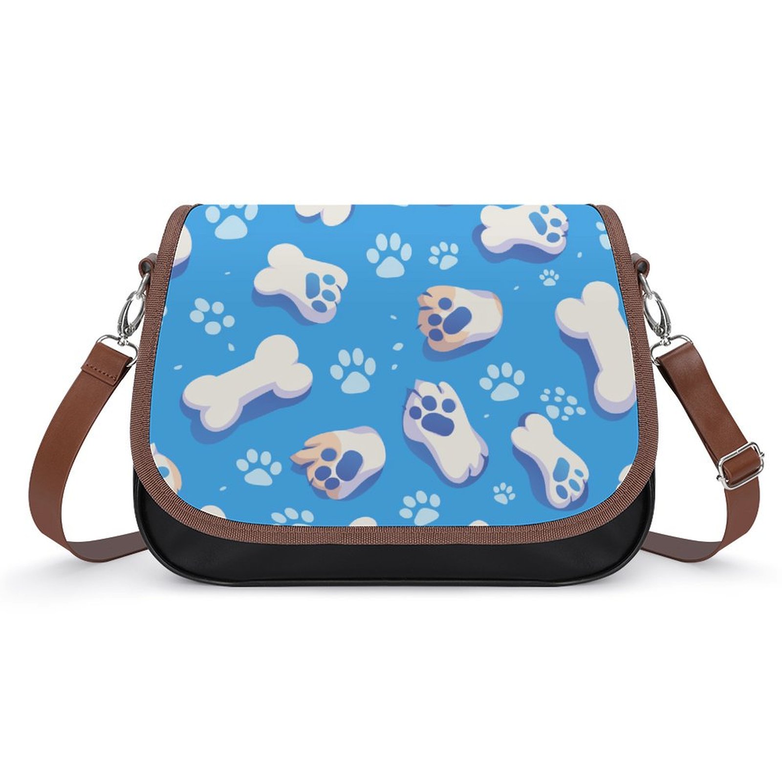 Animal Dog Paw Printed Shoulder Crossbody Bag Women Leather Hobo Bags ...