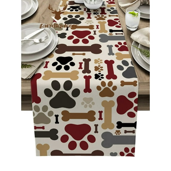 Animal Dog Paw Table Runner Home Wedding r Table Cover Flag Mat Table ...