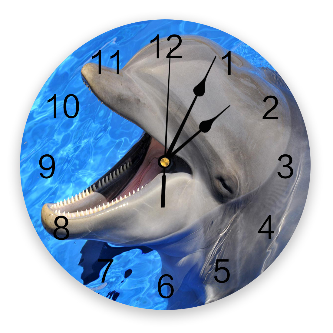 Animal Dolphin Sea Blue Sky Flying Bird Clouds Wall Clocks Non Ticking ...