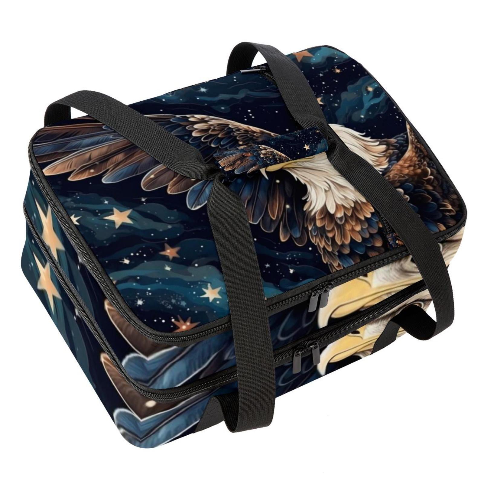 Animal Double Layered Insulated Lunch Bag with Two Compartments, Large ...