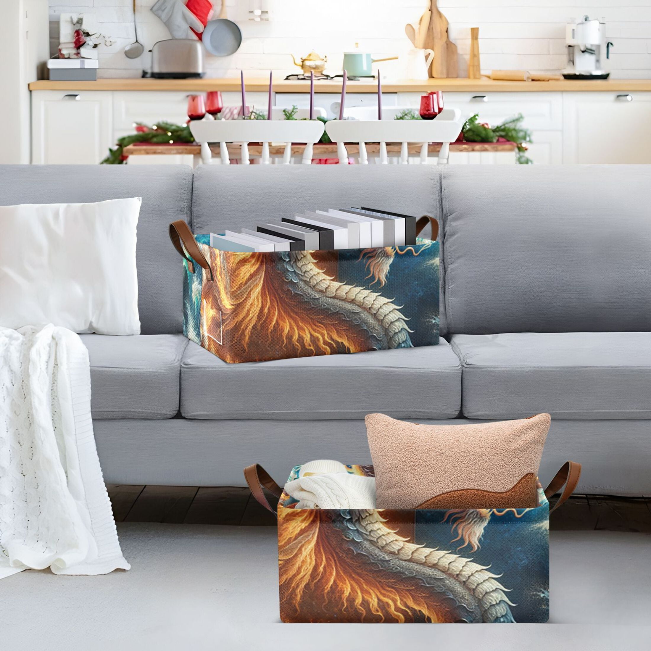 Animal Dragon Beast Monster Storage Bins with Handles Foldable Storage ...