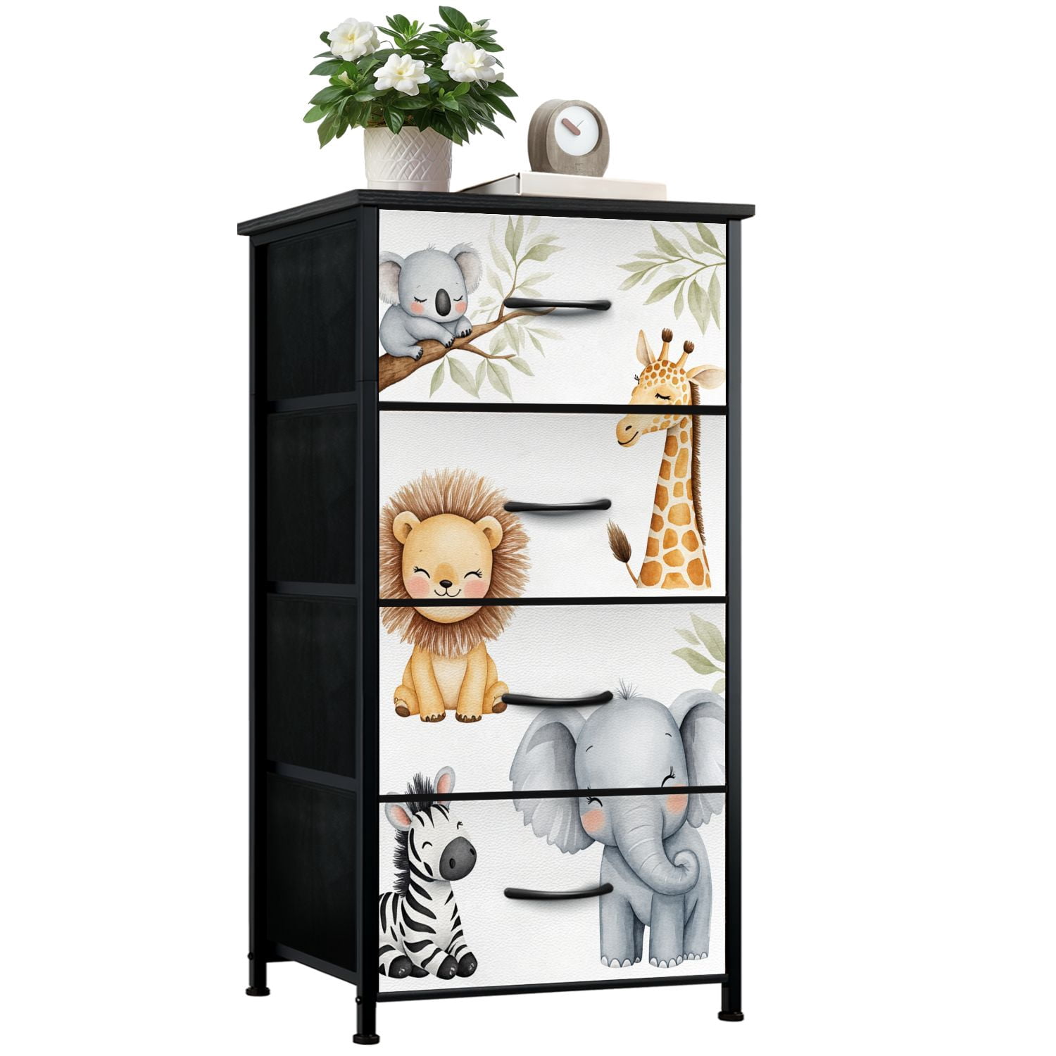 Animal Dresser for Bedroom with 4 Storage Drawers Cute Animals ...