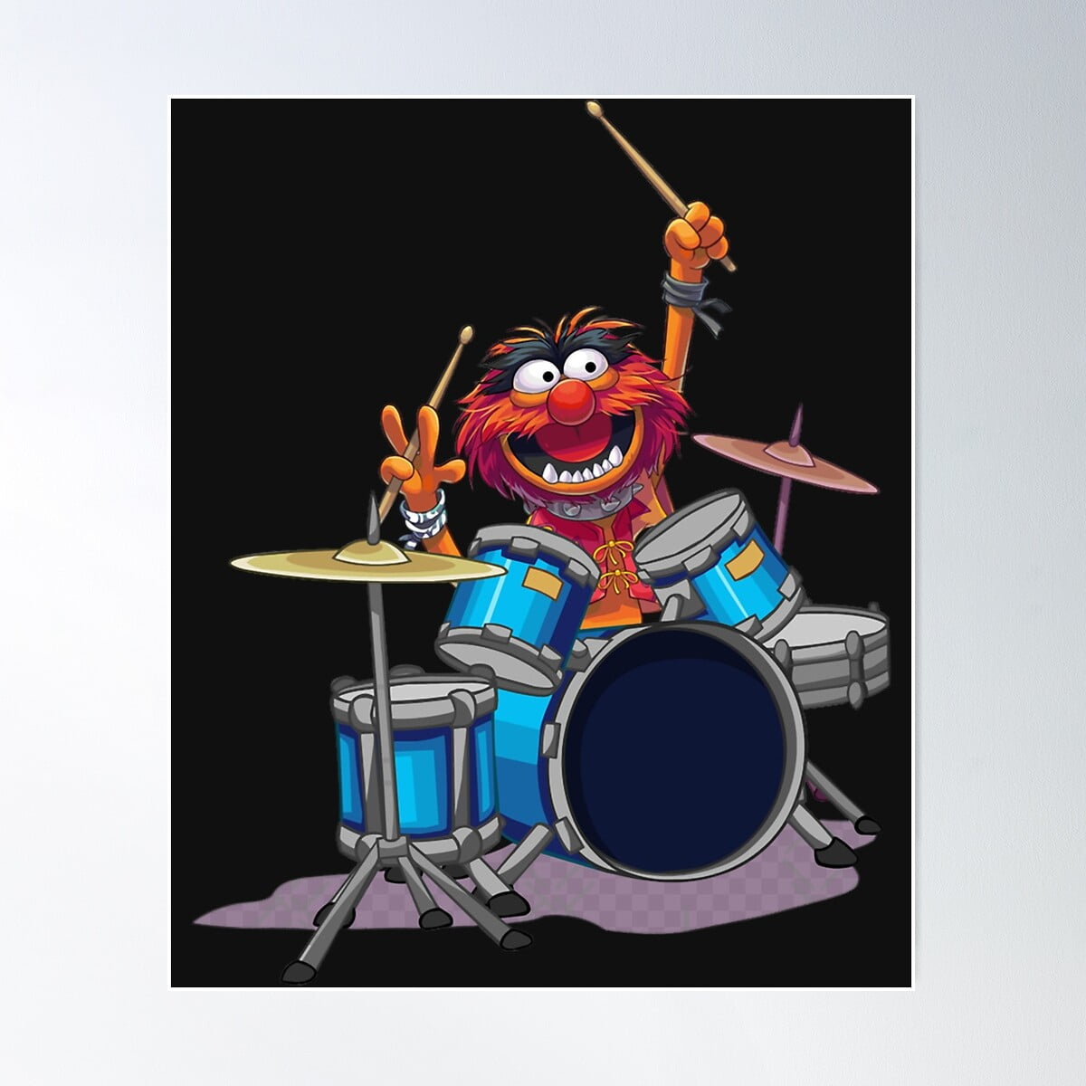 Animal Drummer The Muppets Show Classic T-Shirt Poster Wall Art, Modern ...