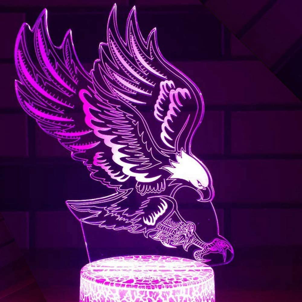 Animal Eagle Toys 3D Illusion Night Light Smart Touch Lamp, Creative ...