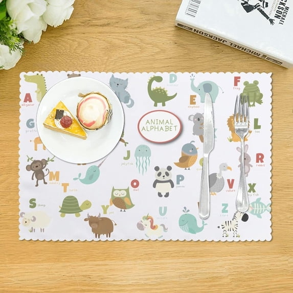 Animal Educational Placemats for Toddler Kids Spring Summer Seasonal ...