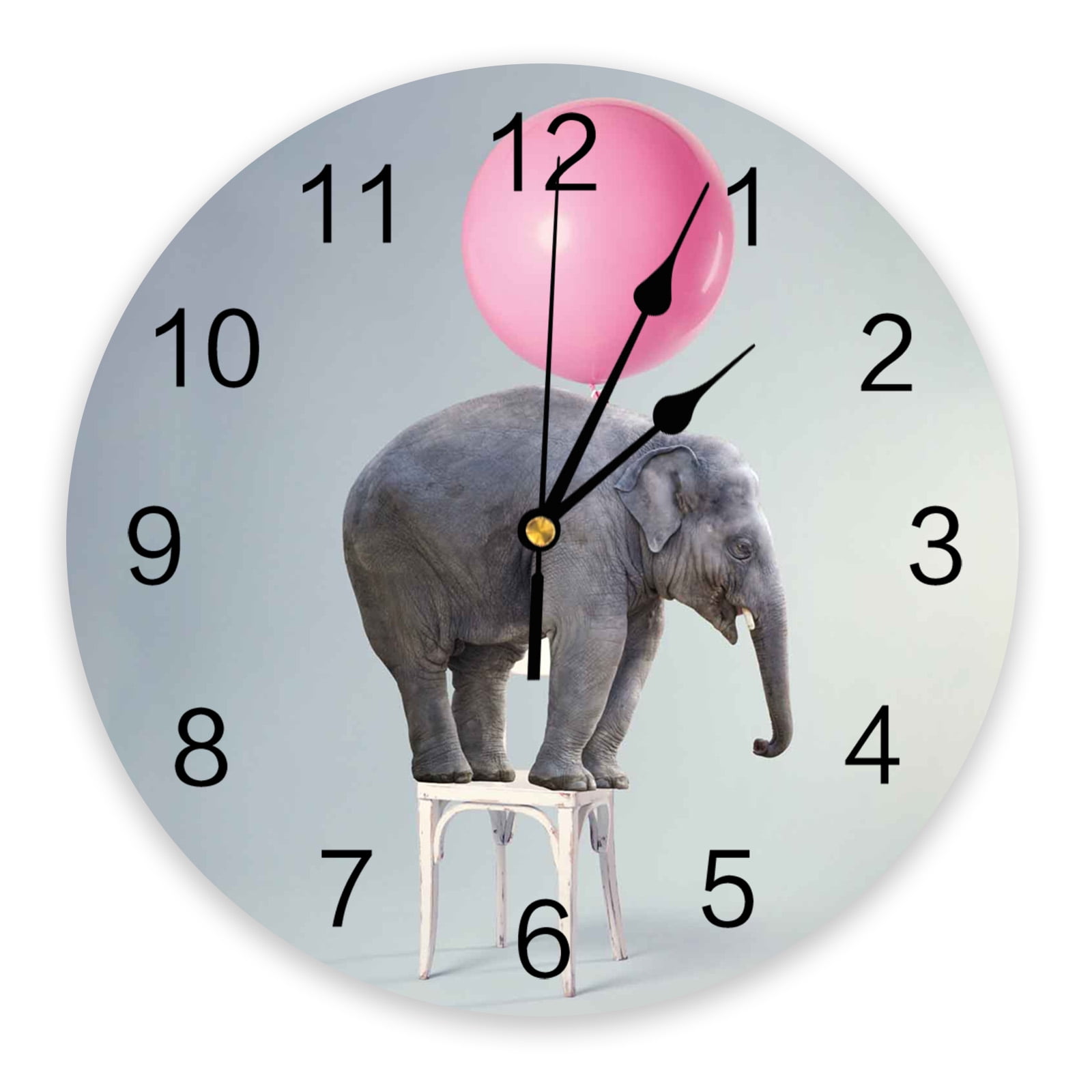 Animal Elephant Bathtub Retro Wall Clock Home r Bedroom Silent Oclock ...