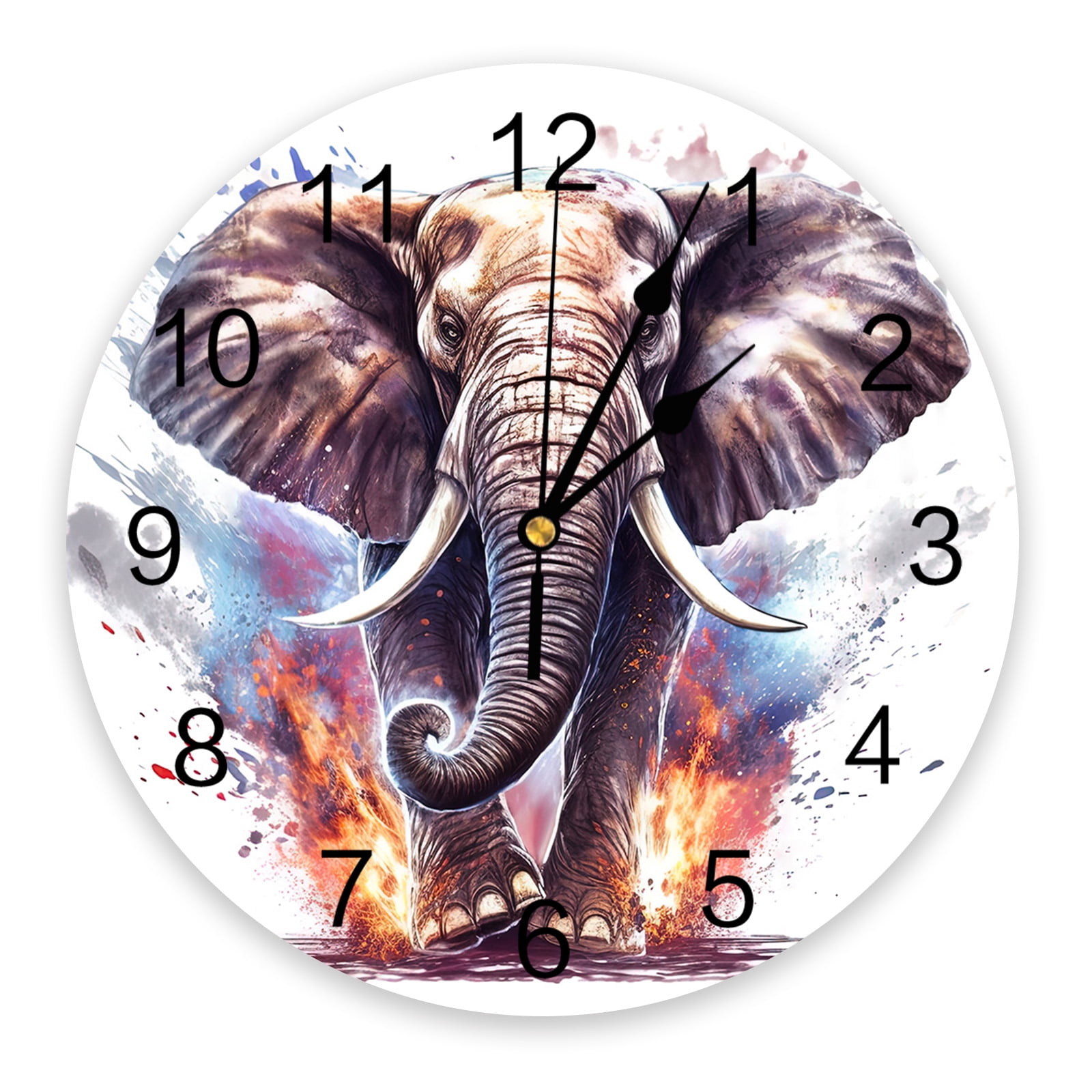 Animal Elephant Bathtub Retro Wall Clock Home r Bedroom Silent Oclock ...