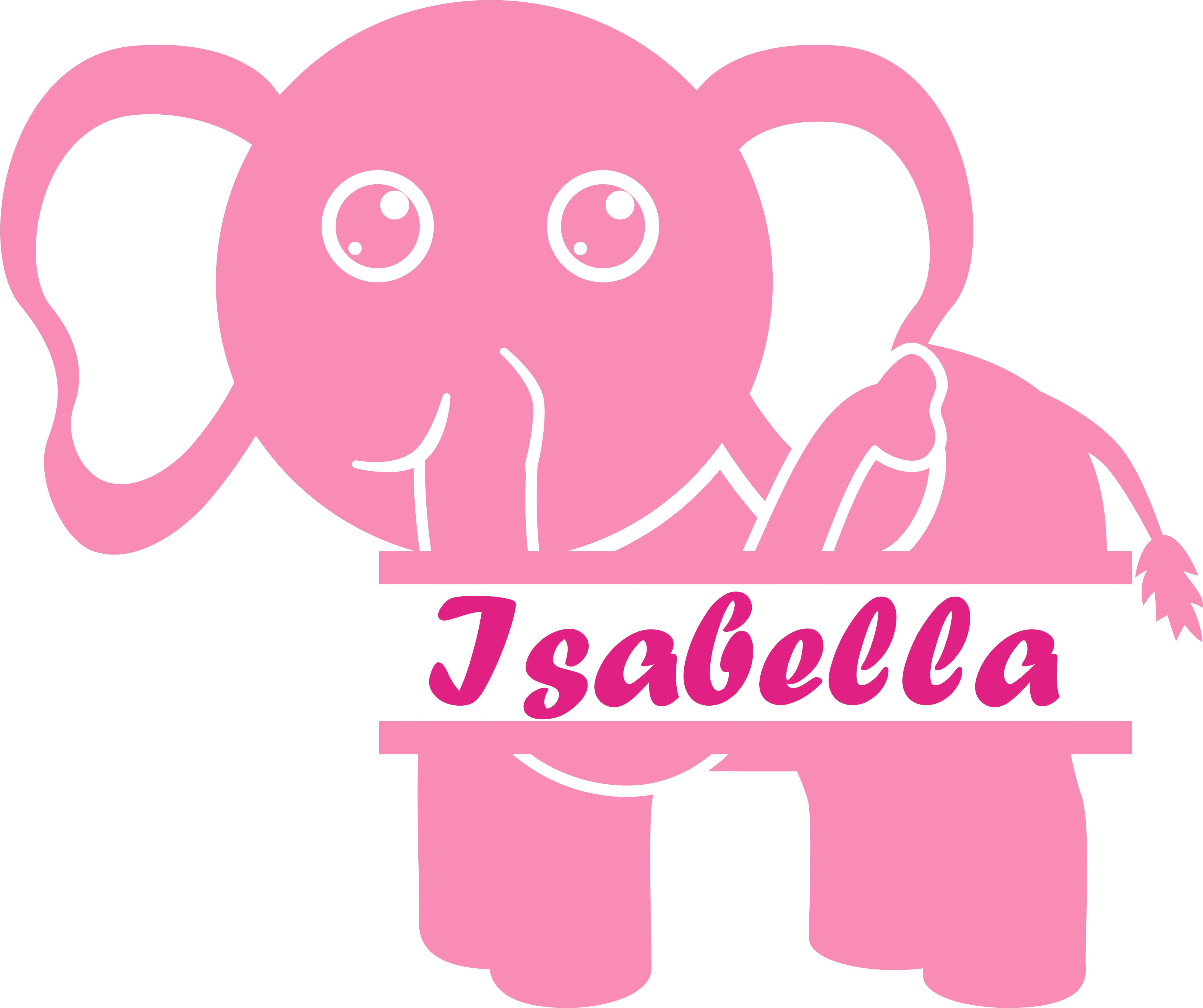 Animal Elephant Elephants Cute Cartoon Customized Wall Decal - Custom ...