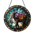 Animal Elephant Glass Suncatcher Window Art Decorative Hanging Glass ...