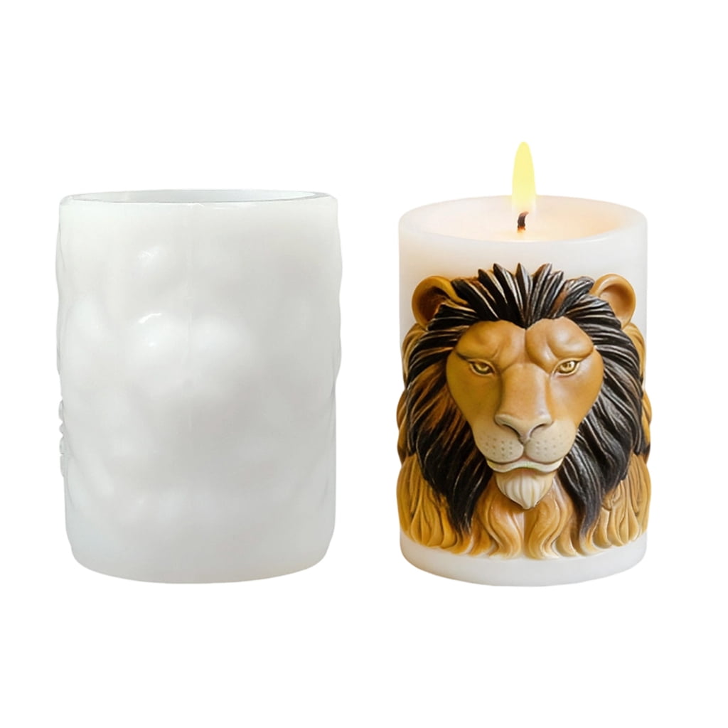 Animal Embossed Cylindrical Silicone Mold Holiday Candle Silicone Mould ...