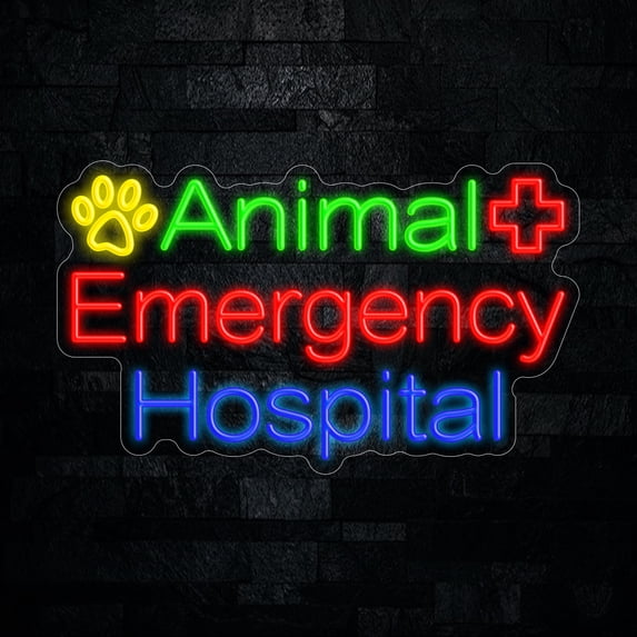 Animal Emergency Hospital LED Neon Sign 25"L x 15"H #20069 - Walmart.com