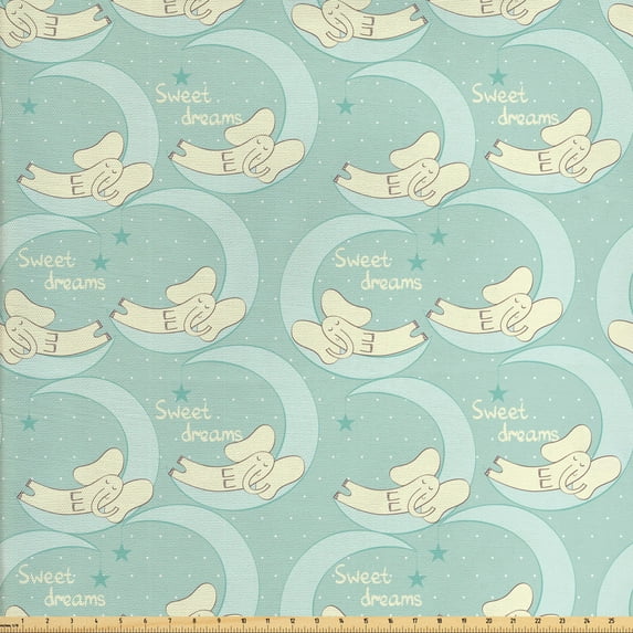 Animal Fabric by the Yard, Themed Repetitive Composition of Sleeping ...