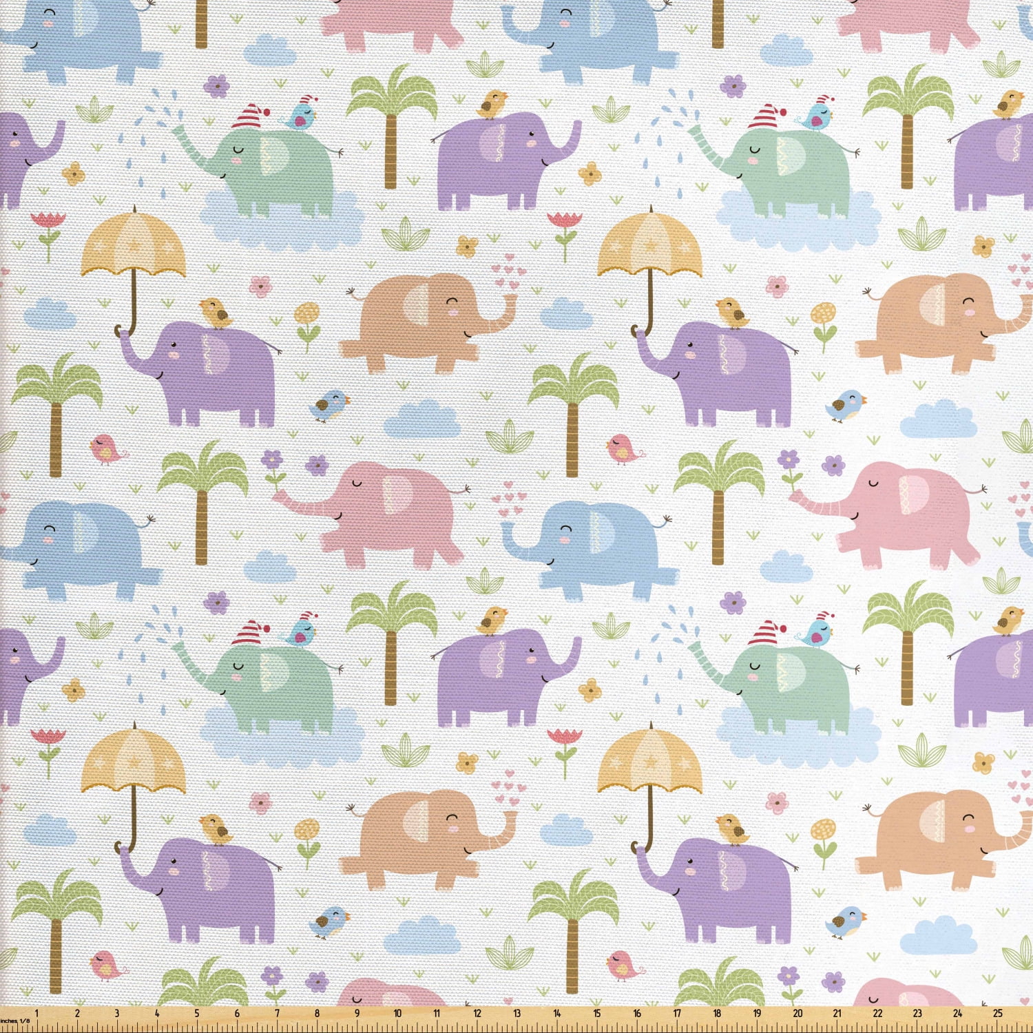 Ambesonne Animal Fabric by the Yard Upholstery, Jungle Animal, 2 Yards ...