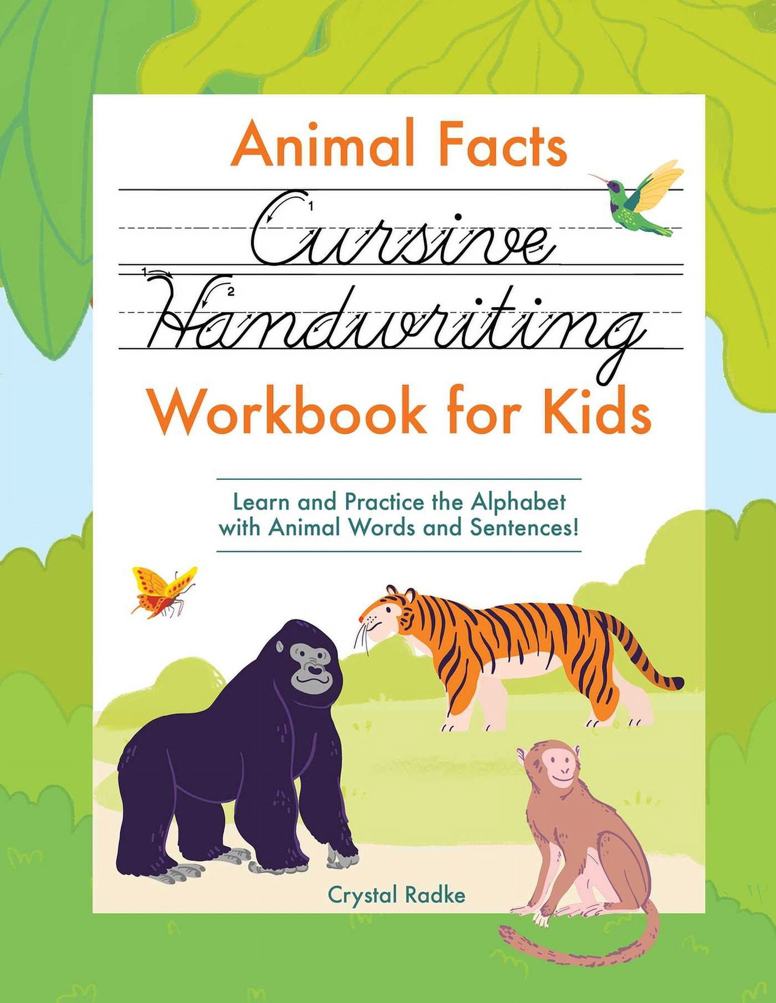 Pre-Owned Animal Facts Cursive Handwriting Workbook for Kids: Learn and ...