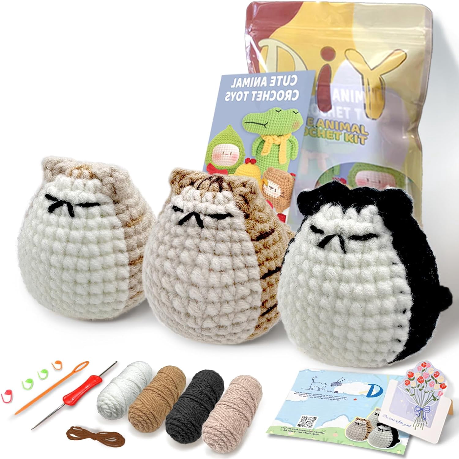 Animal Family Crochet Kit for BeginnersCrochet Starter Kits,DIY Crochet ...
