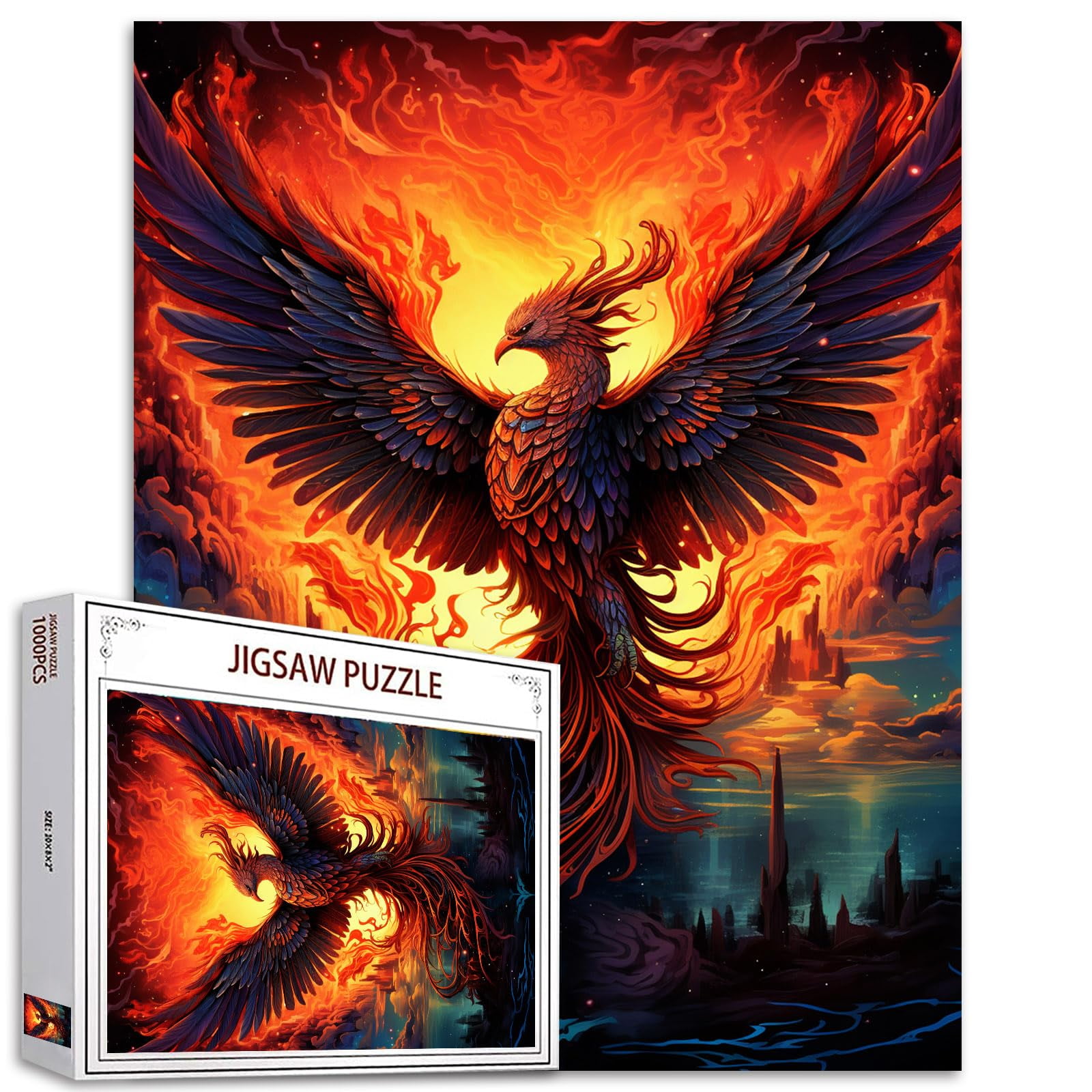 Animal Fire Phoenix Jigsaw KEF16 Puzzles 1000 Pieces Adults, Families ...