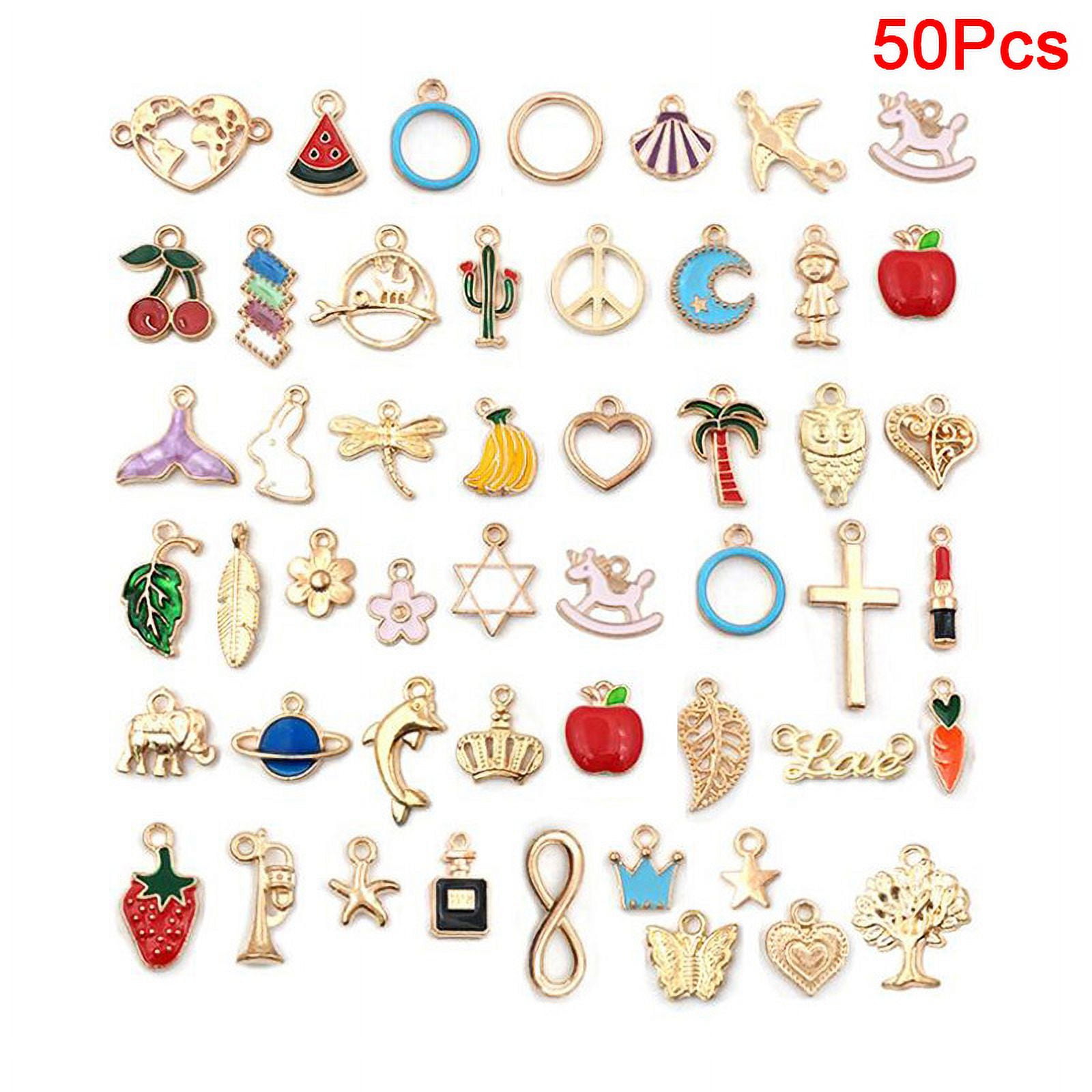 Animal Flower Mixed Enamel Charms Pendants DIY Bracelet Jewelry Making ...
