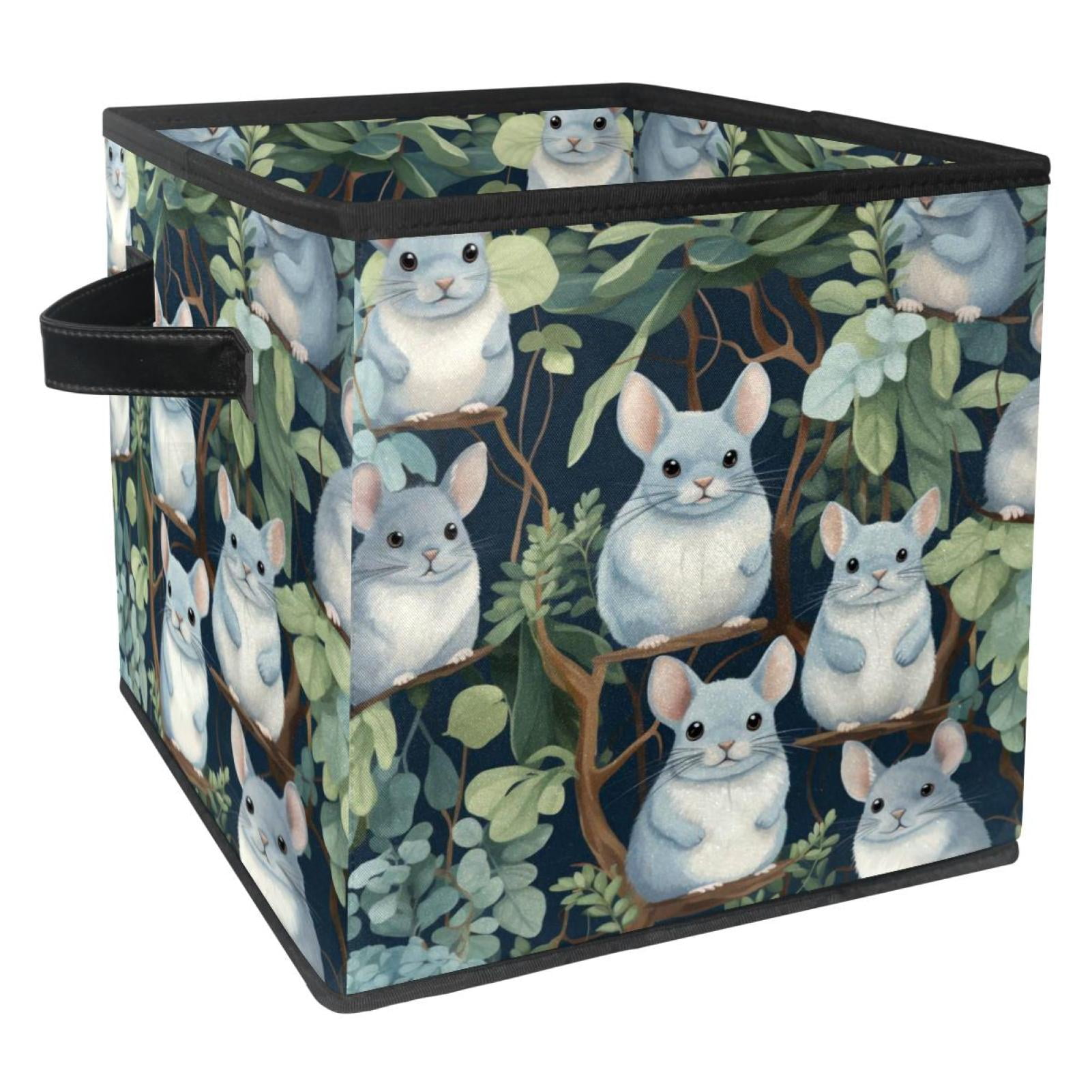 Animal Foldable Toy Box with Handle, 10.8"x10.5"x10.6", Large Capacity ...