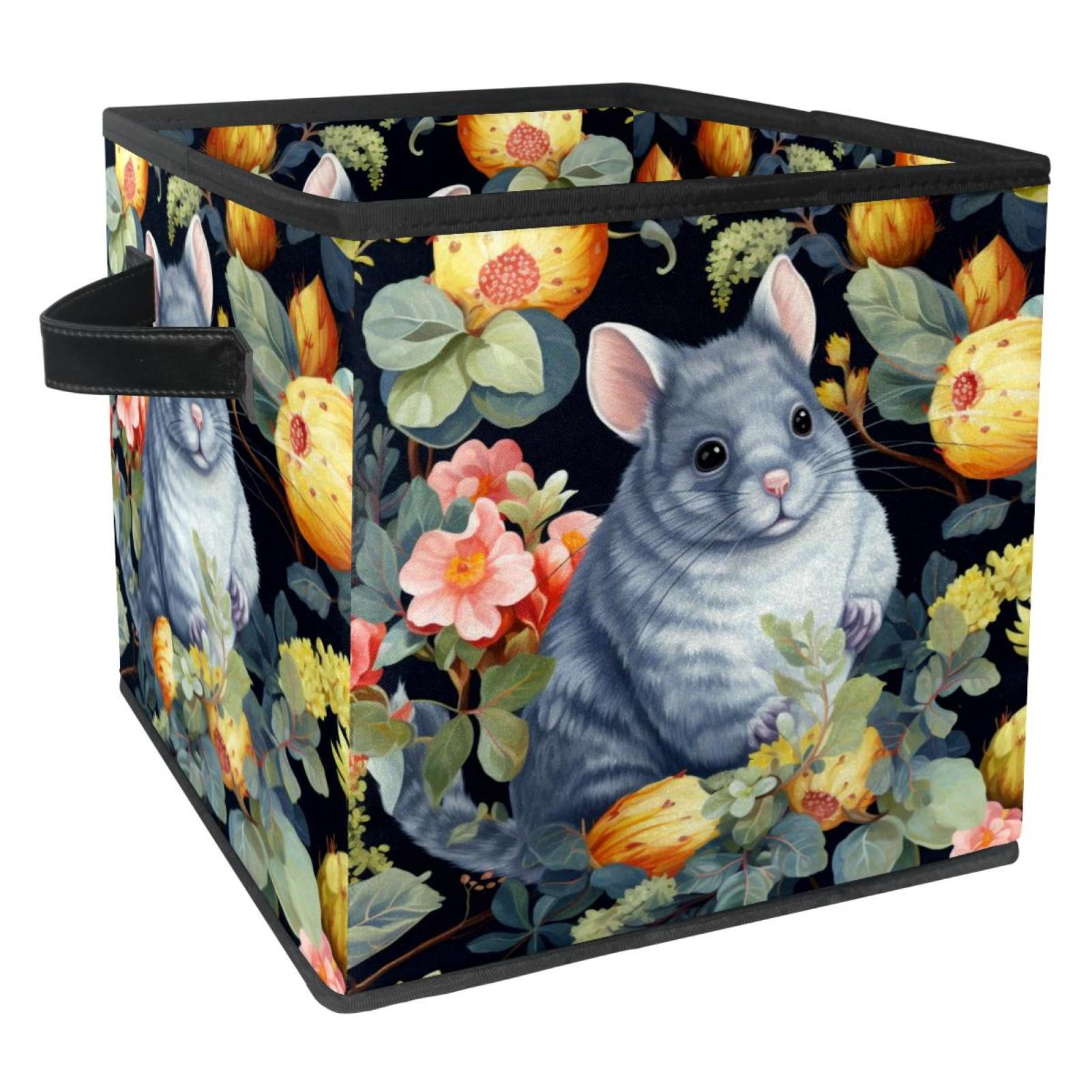 Animal Foldable Toy Box with Handle, 10.8"x10.5"x10.6", Large Capacity ...