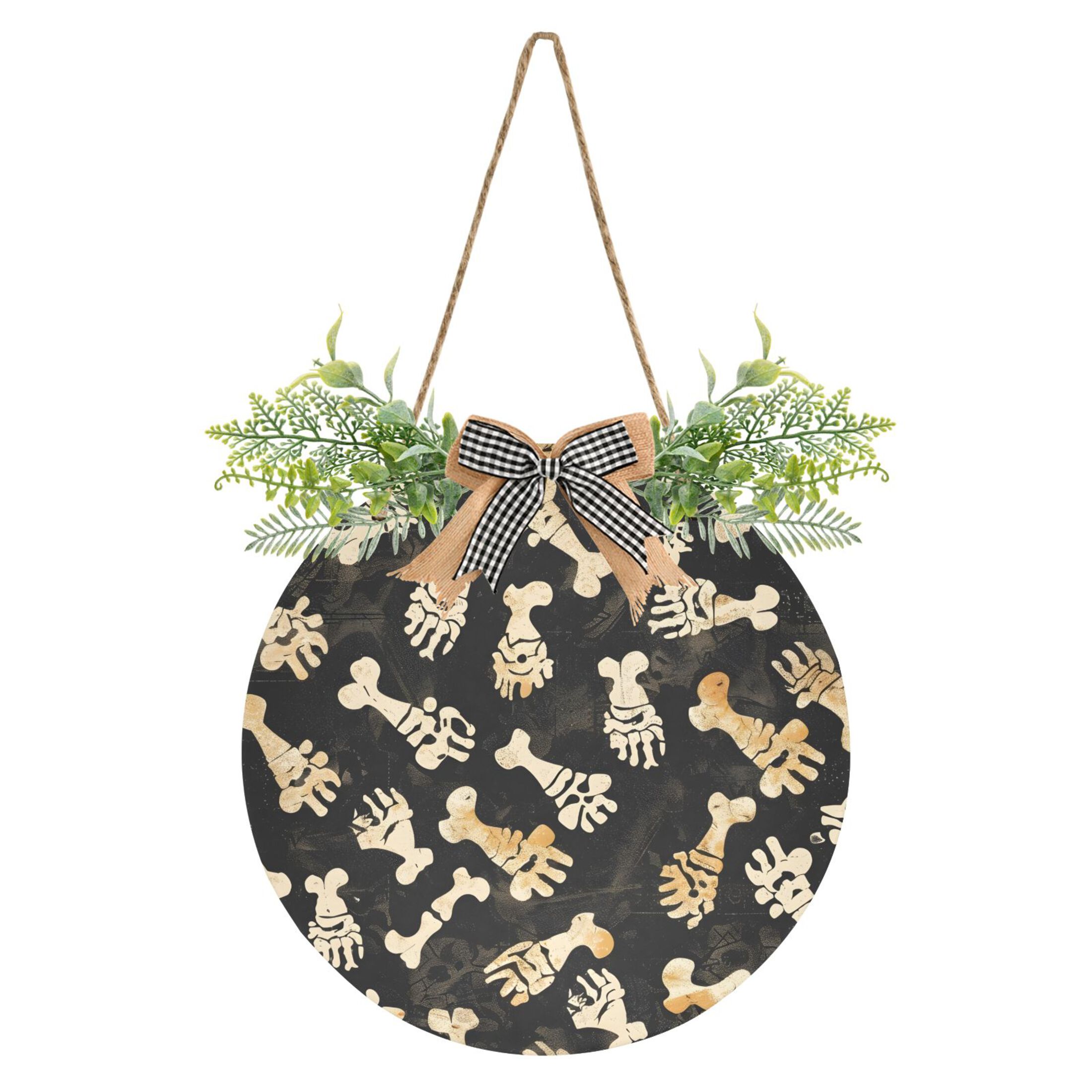 Animal Footprints and Bones Welcome Front Door Sign Round 12 inch Porch ...