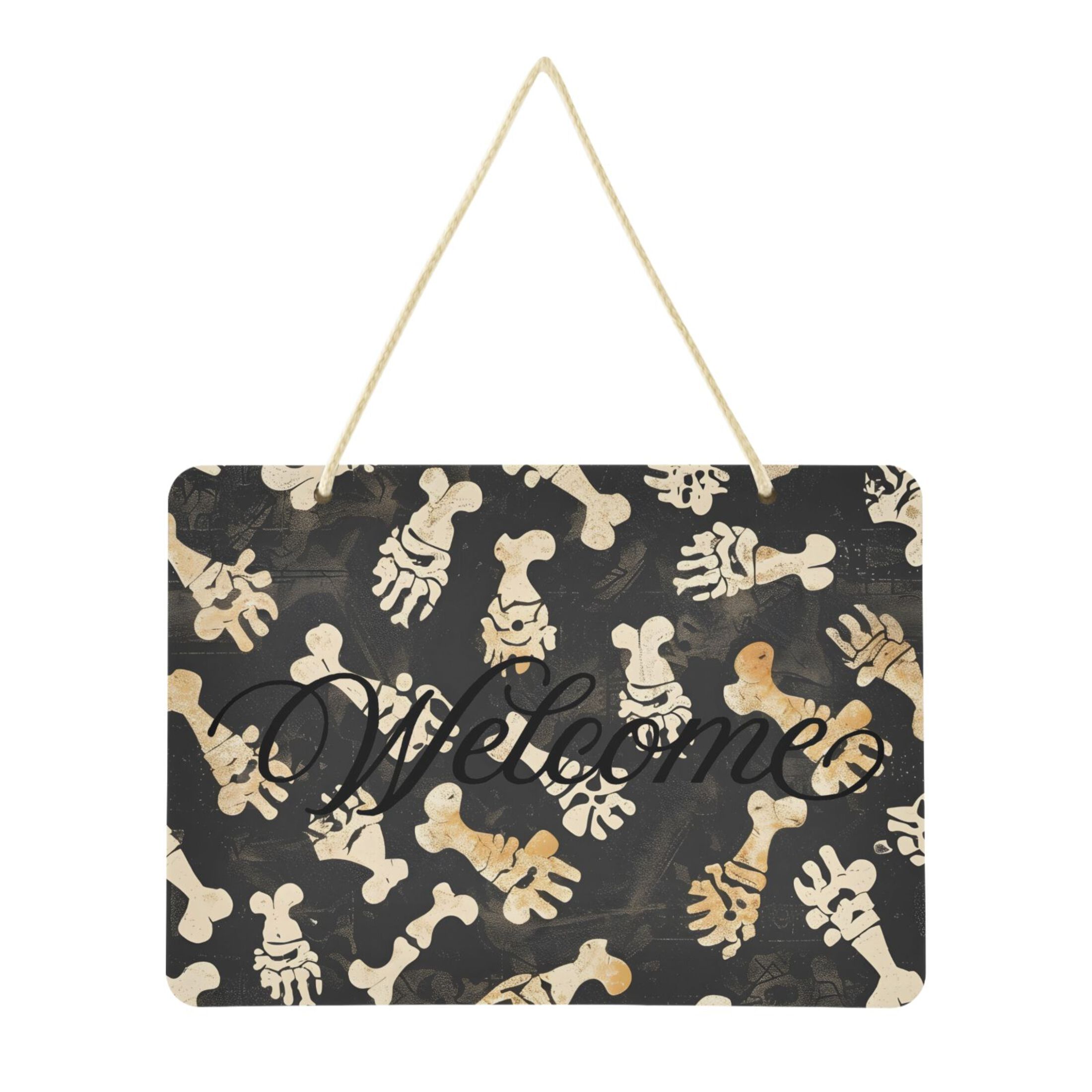 Animal Footprints and Bones Welcome Sign Front Door PVC 14x10 inch ...