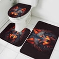 Animal Fox Bathroom Rugs Set Ears Nose Non Slip Absorbent Soft Bath ...