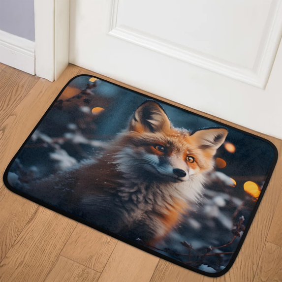 Animal Fox Door Mat Absorbent Washable Welcome Door Mats Indoor Floor ...