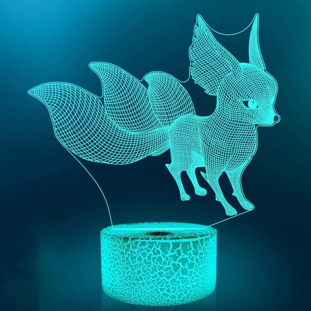 Animal Fox Toys 3D Illusion Night Light Smart Touch Lamp, Creative RGB ...