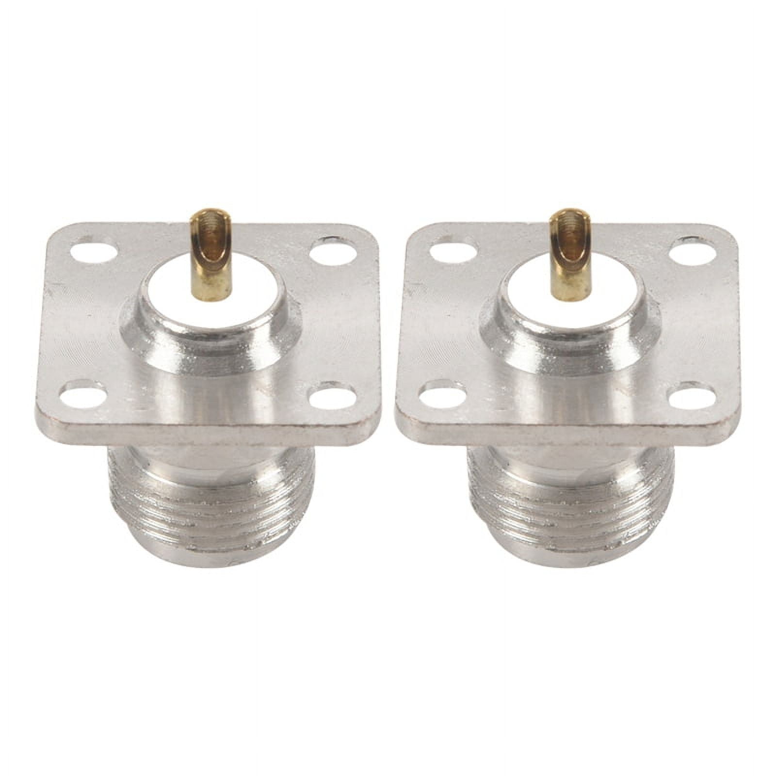 2X N Type Female Jack Coax Connector 4-Hole Panel Mount with Solder Cup ...