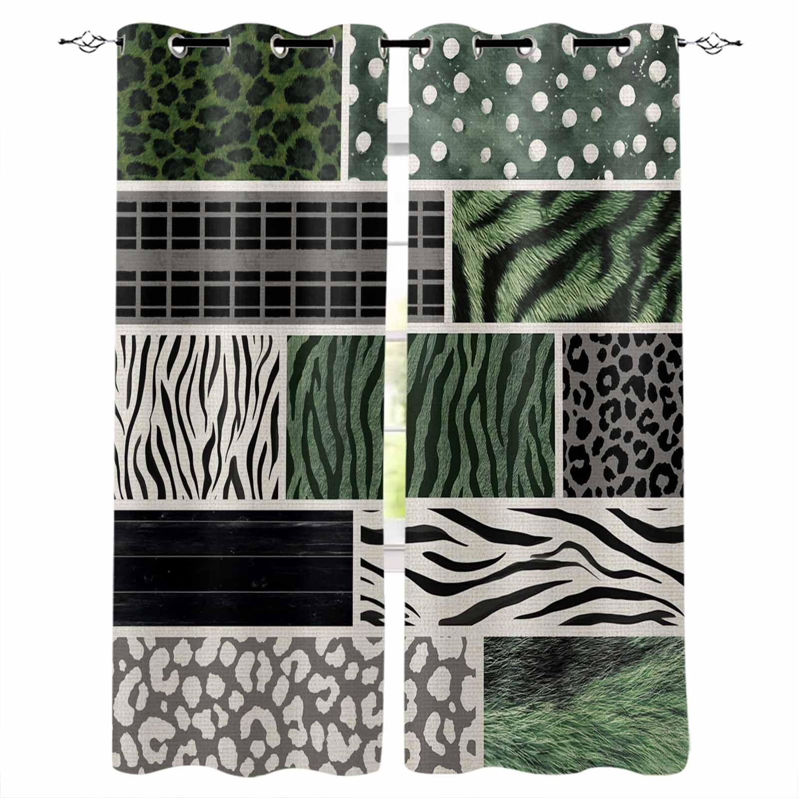 Animal Fur Print Blackout Curtains for Bedroom Living Room Darkening ...
