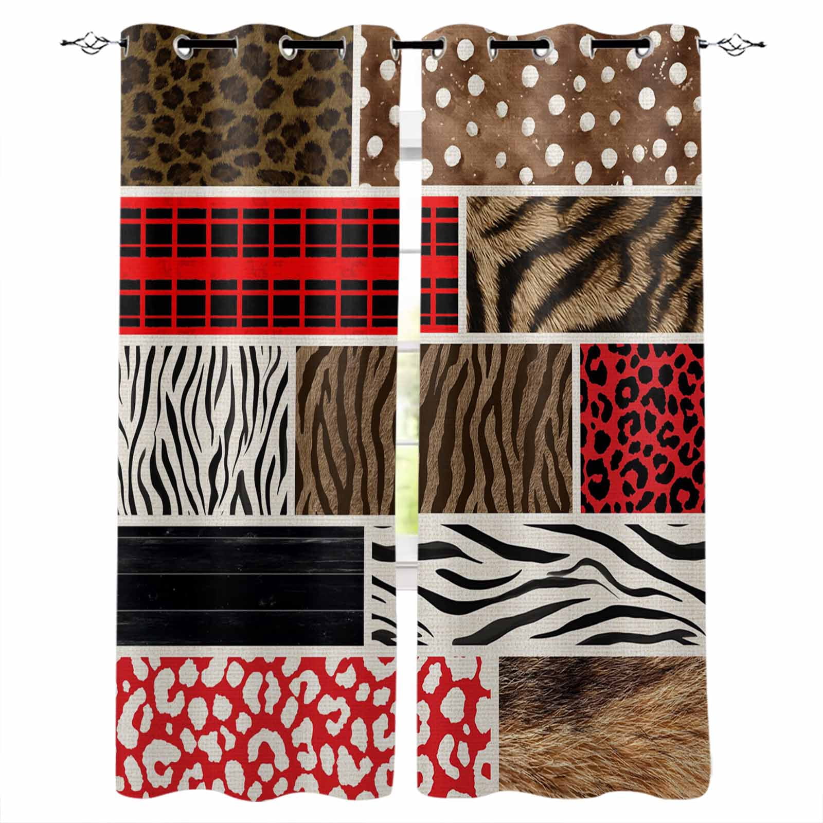 Animal Fur Print Blackout Curtains for Bedroom/Living Room, Thermal ...