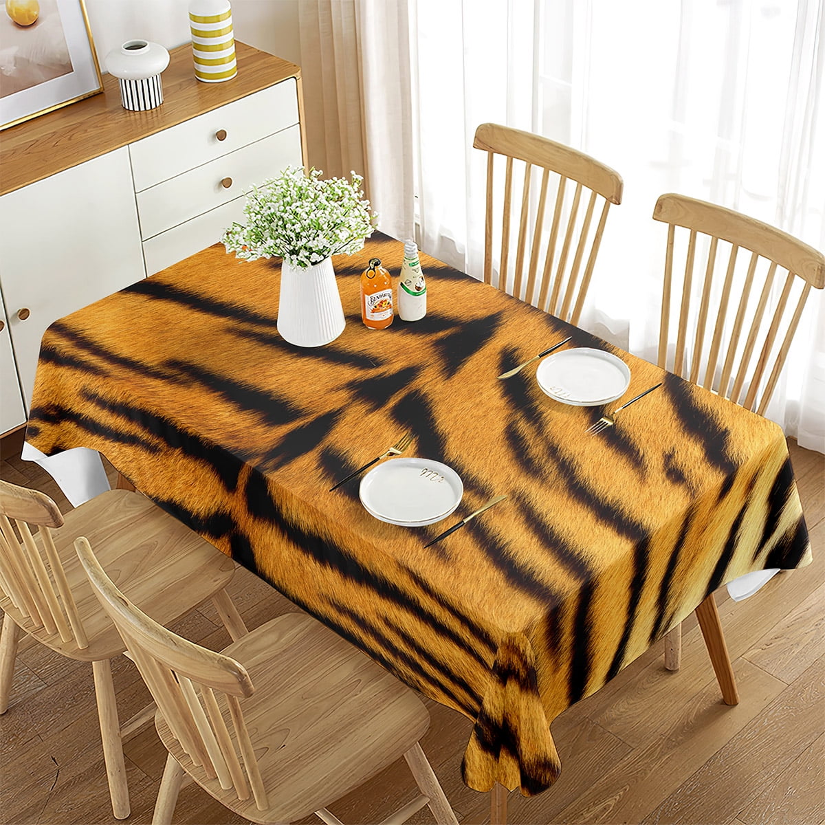 Animal Fur Tablecloth Wild Animal Fur Tiger Zebra Giraffe Leopard ...