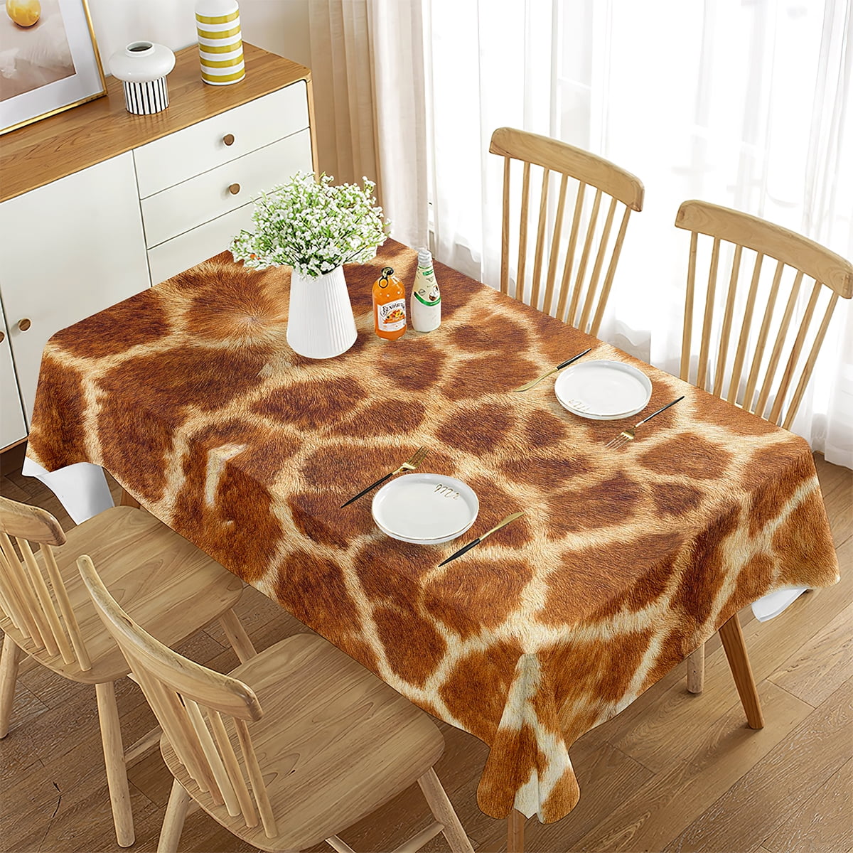 Animal Fur Tablecloth Wild Animal Fur Tiger Zebra Giraffe Leopard ...