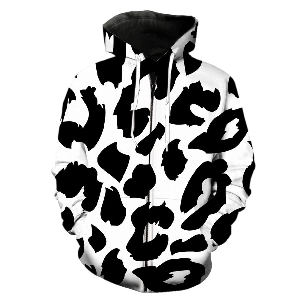 Animal Fur Texture Men's Zipper Hoodie Streetwear Funny Harajuku Spring ...