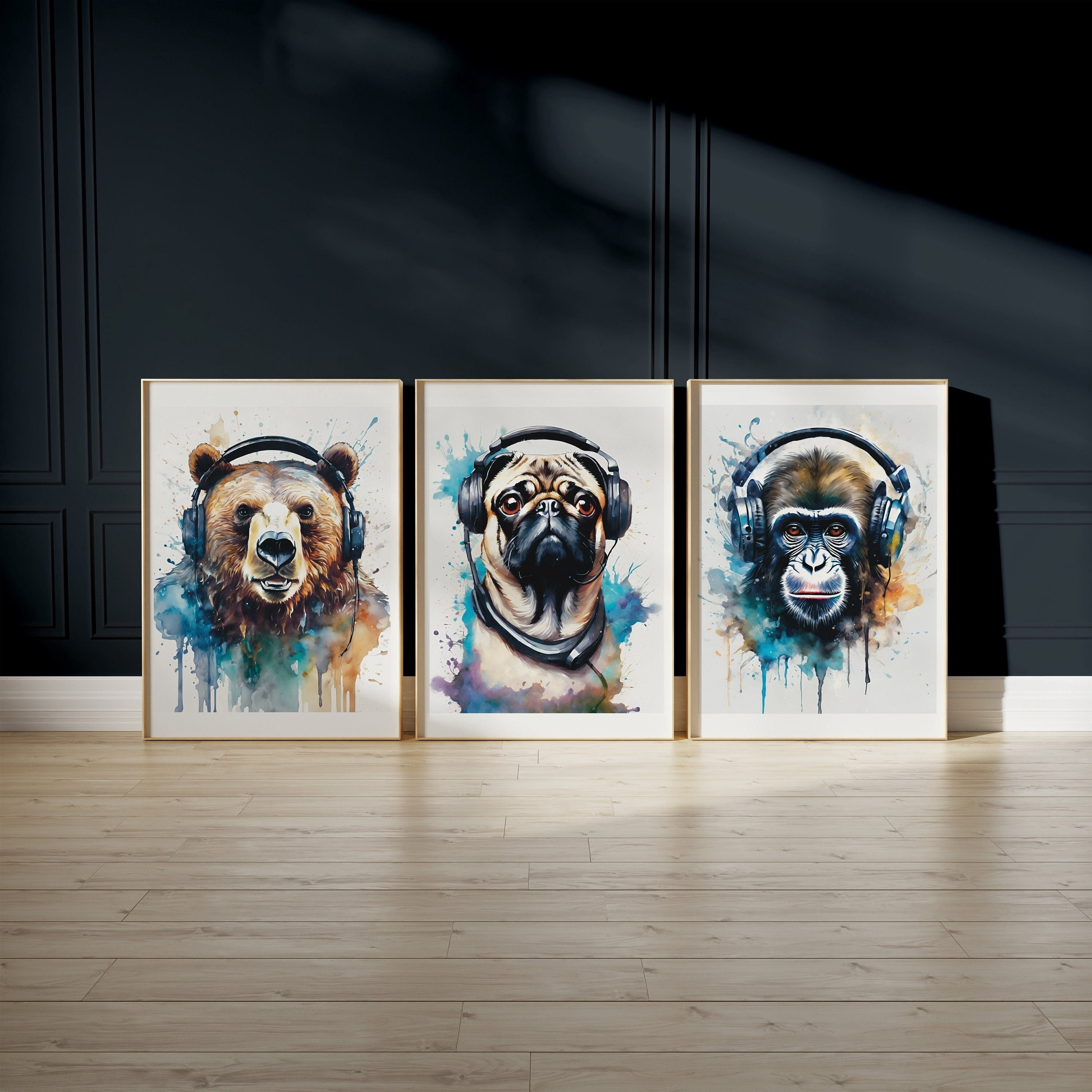 Animal Gaming Bedroom Wall Art Prints, Tween Teen Gamer Room Decor ...