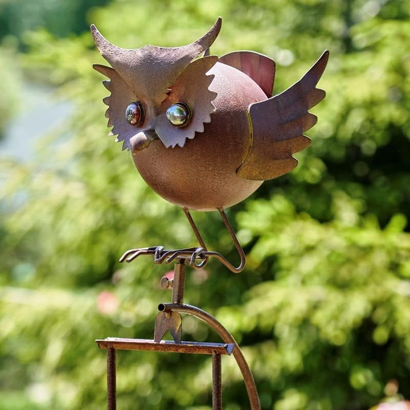 Animal Garden Swing Balance Stakes in Assorted Styles (Owl with Glass ...