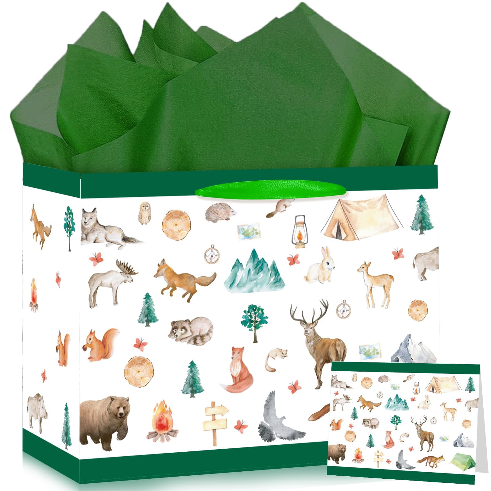 Animal Gift Bag with Card AIS1 and Tissue Creatures Gift Wrapping Bag ...