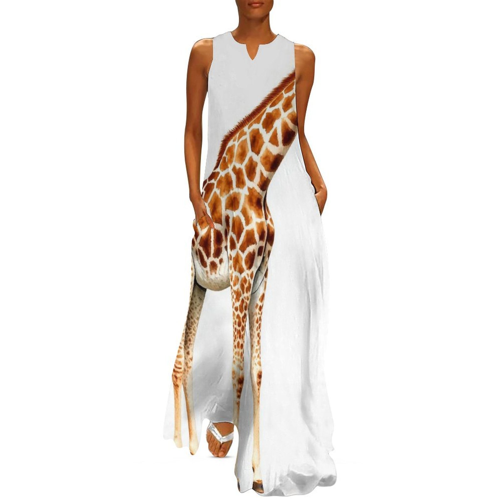 Animal Giraffe Probe Long Dress Women's summer dress women's evening ...
