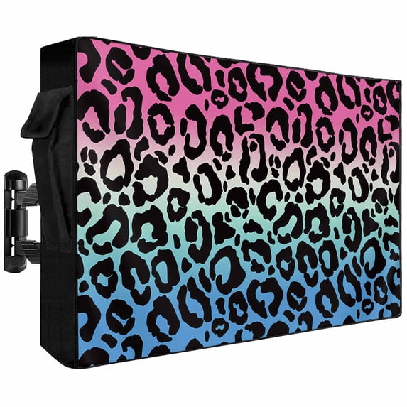 Animal Gradient Outdoor TV Cover 60 to 65 inch Leopard Print Waterproof ...
