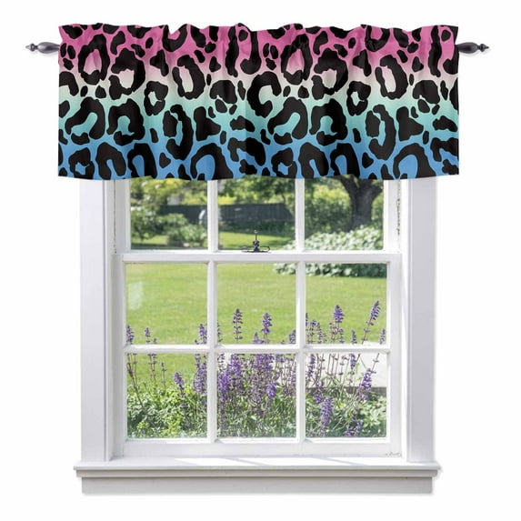 Animal Gradient Valances for Windows, Leopard Print Valance Window ...