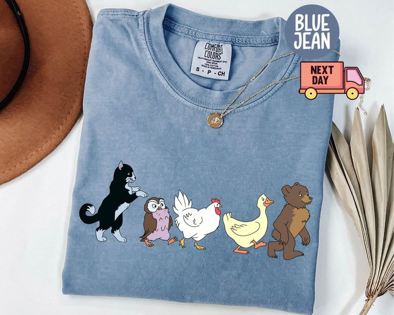 Animal Graphic Cotton T-Shirt Featuring Little Bear Character Design ...