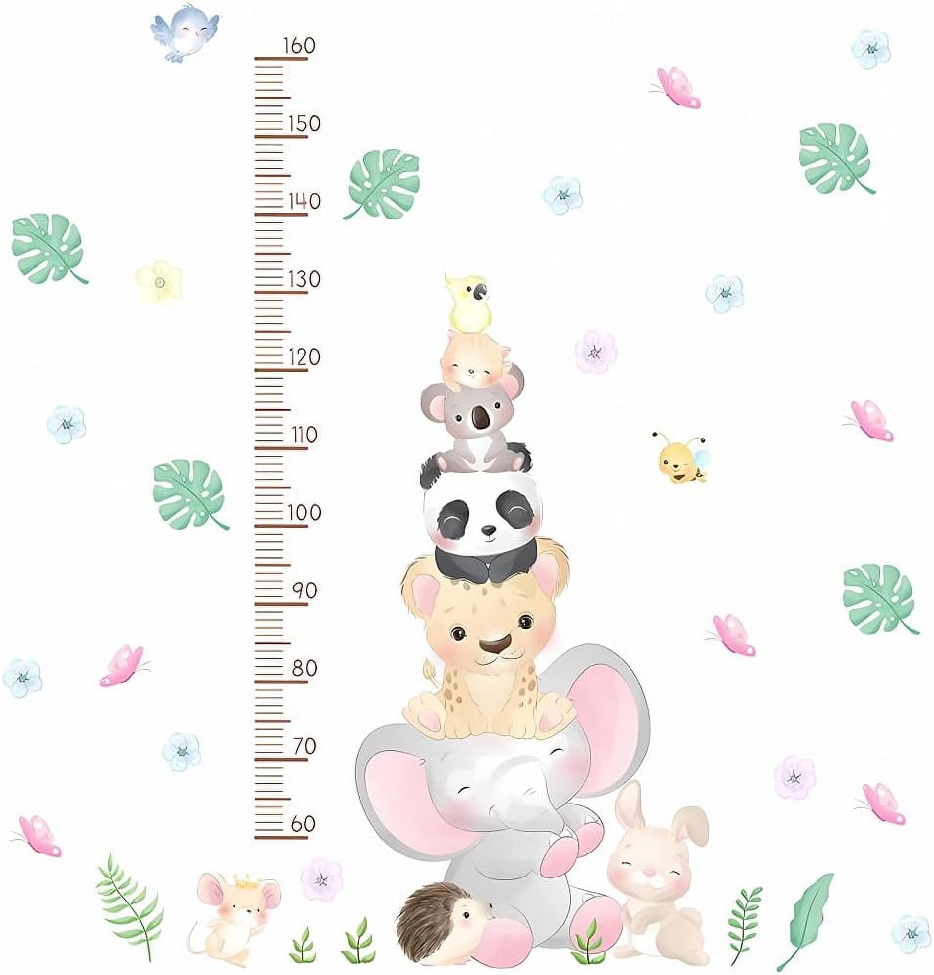 Animal Growth Chart Wall Sticker Height Measurement Chart Decals Ruler ...