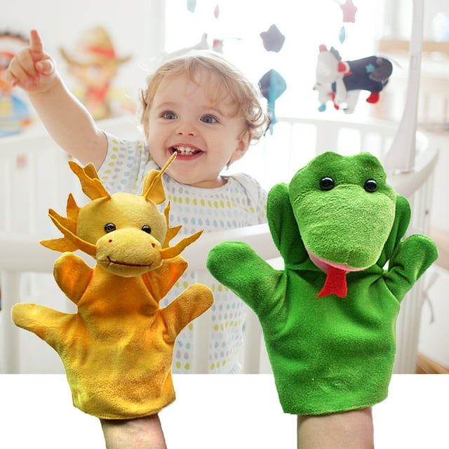Animal Hand Puppet Super Soft Tear-Resistant Flannel Hand Puppet ...