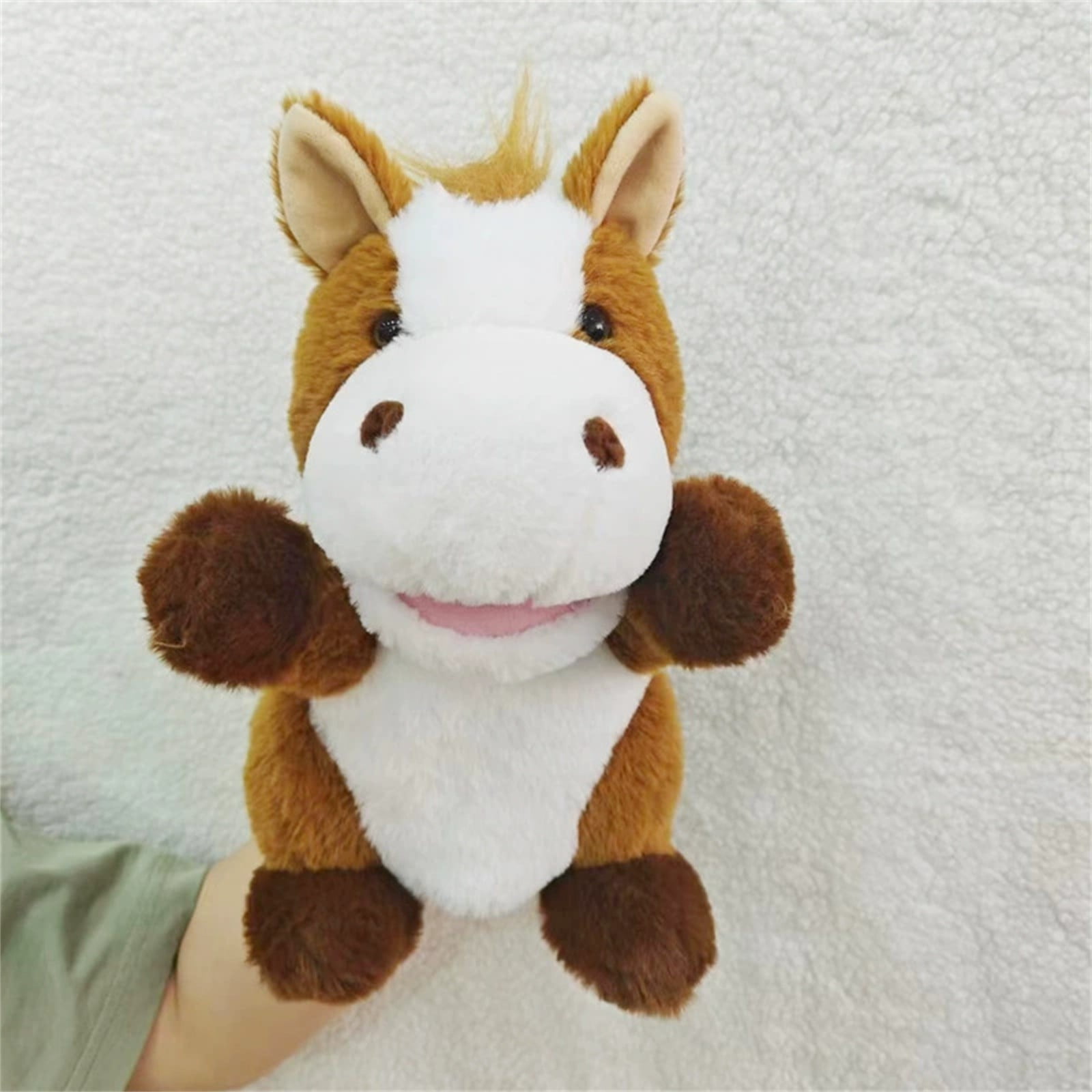 Animal Hand Puppets 9.8" Pony Plush Dinosaur 5 Pcs Animals Hand Puppet Toys Role-Play Toy ...